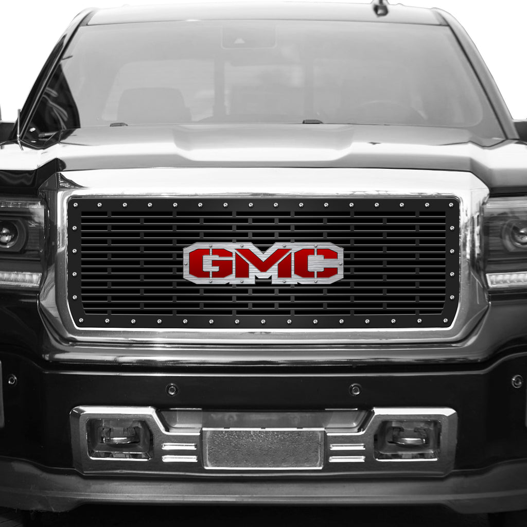 Steel Grille for GMC Sierra 2014-2015 GMC w/ RED ACRYLIC UNDERALY | 300 ...